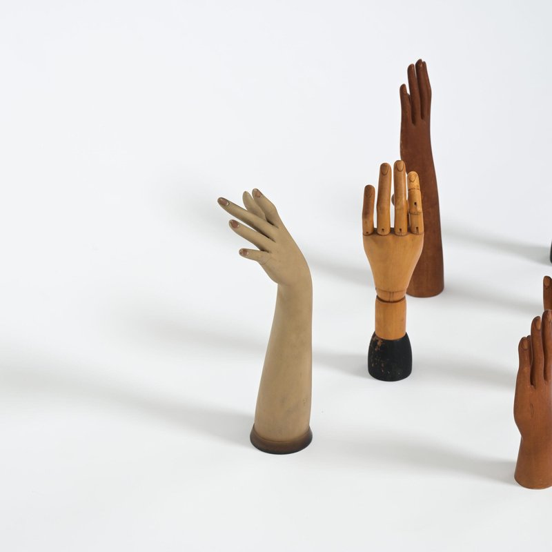 Antique Articulated Wooden Display Hands, 1950s, Set of 7 for sale at ...