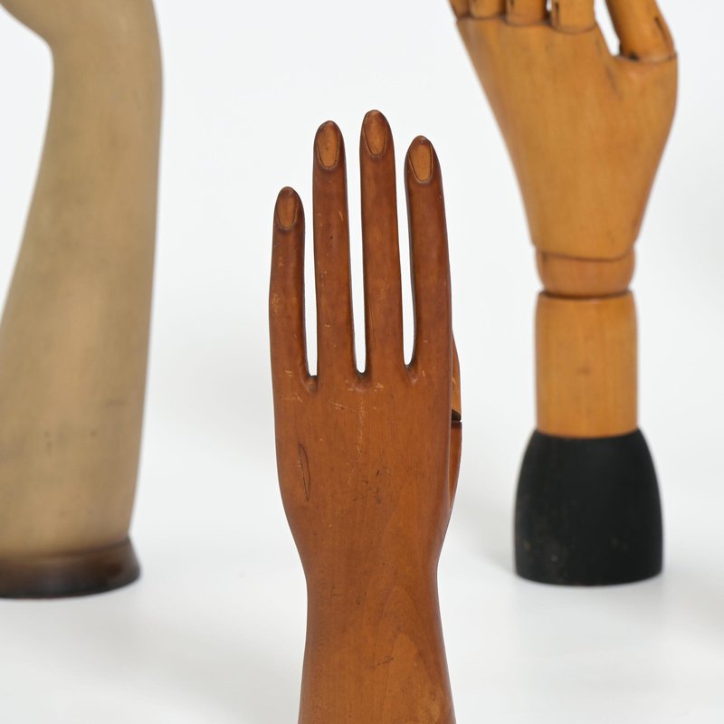 Antique Articulated Wooden Display Hands, 1950s, Set of 7 for sale at ...