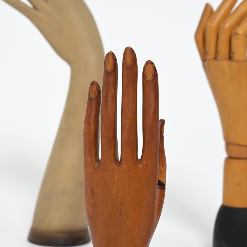 Antique Articulated Wooden Display Hands, 1950s, Set of 7 for sale at ...