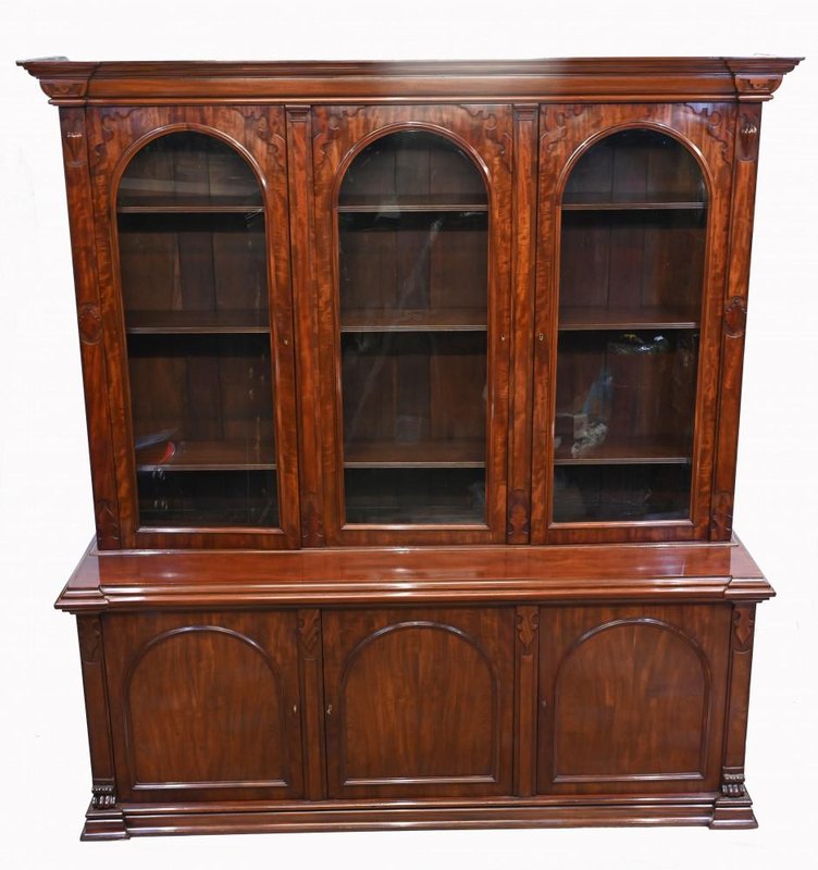Victorian Library Bookcase Mahogany Bookshelf, 1860s for sale at Pamono