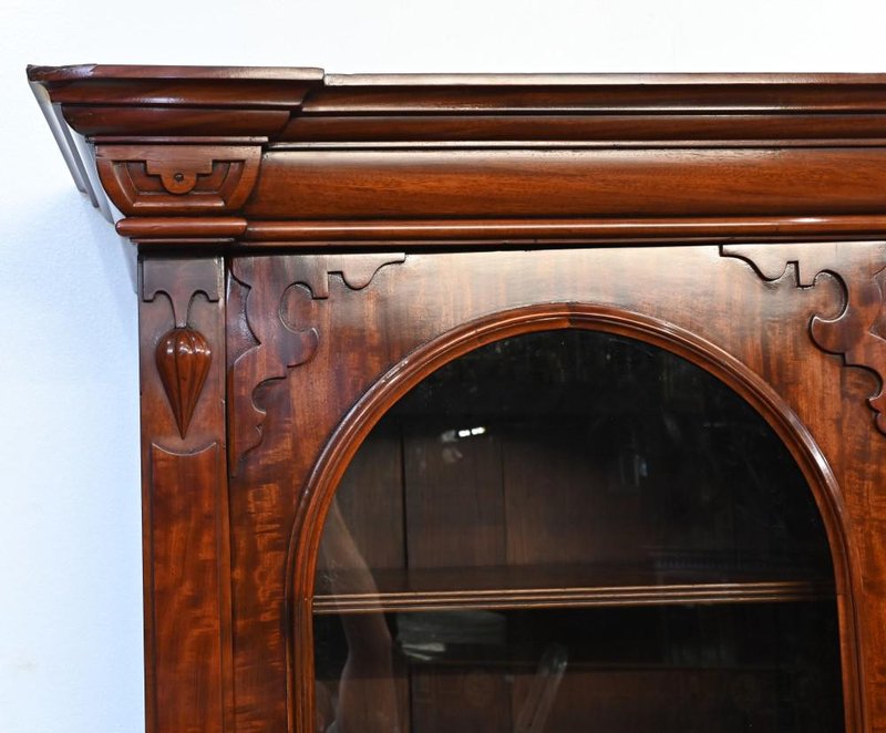 Victorian Library Bookcase Mahogany Bookshelf, 1860s for sale at Pamono