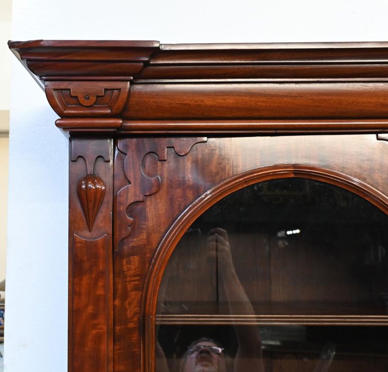 Victorian Library Bookcase Mahogany Bookshelf, 1860s for sale at Pamono