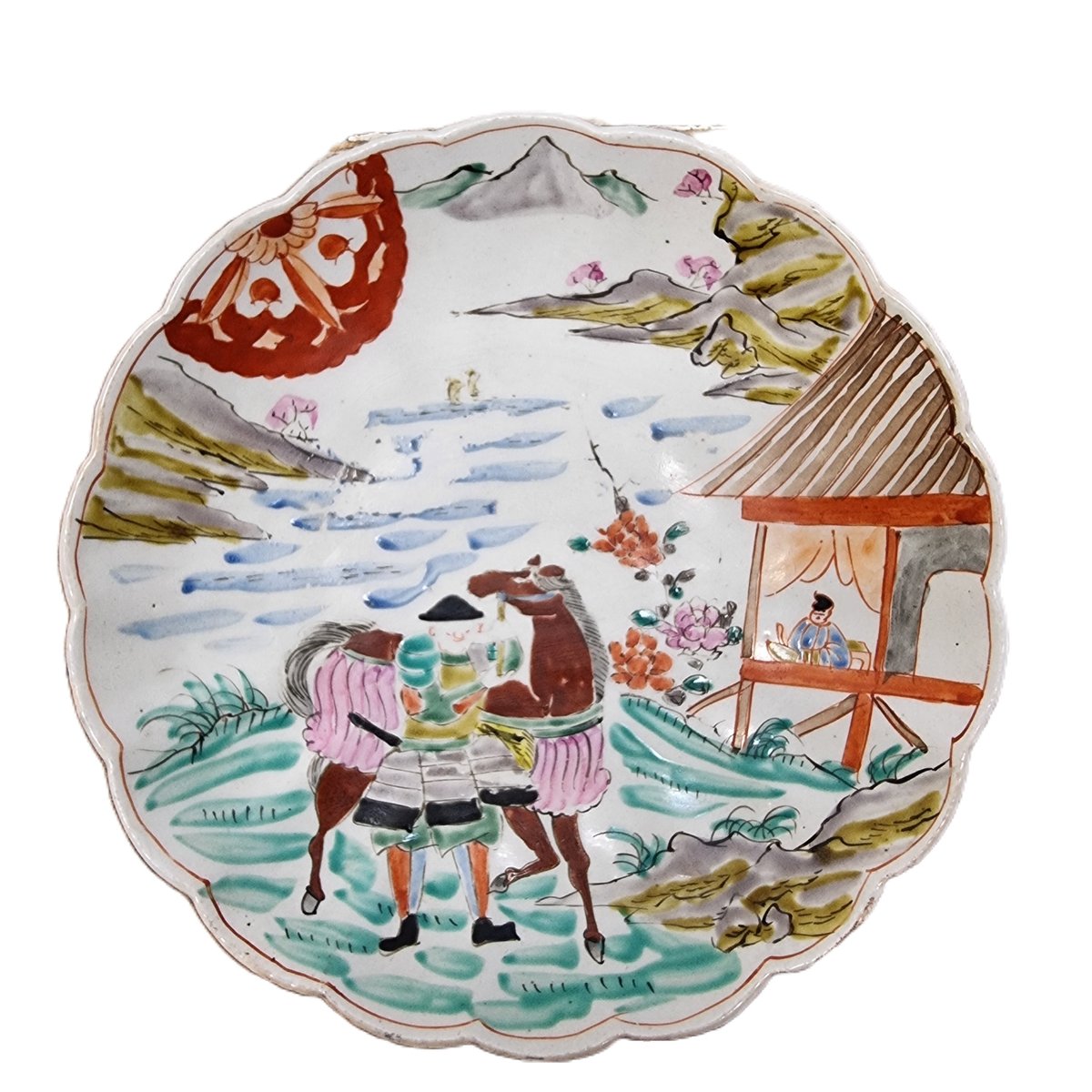 Japanese Porcelain Imari Plate with Samurai, 1890s for sale at Pamono