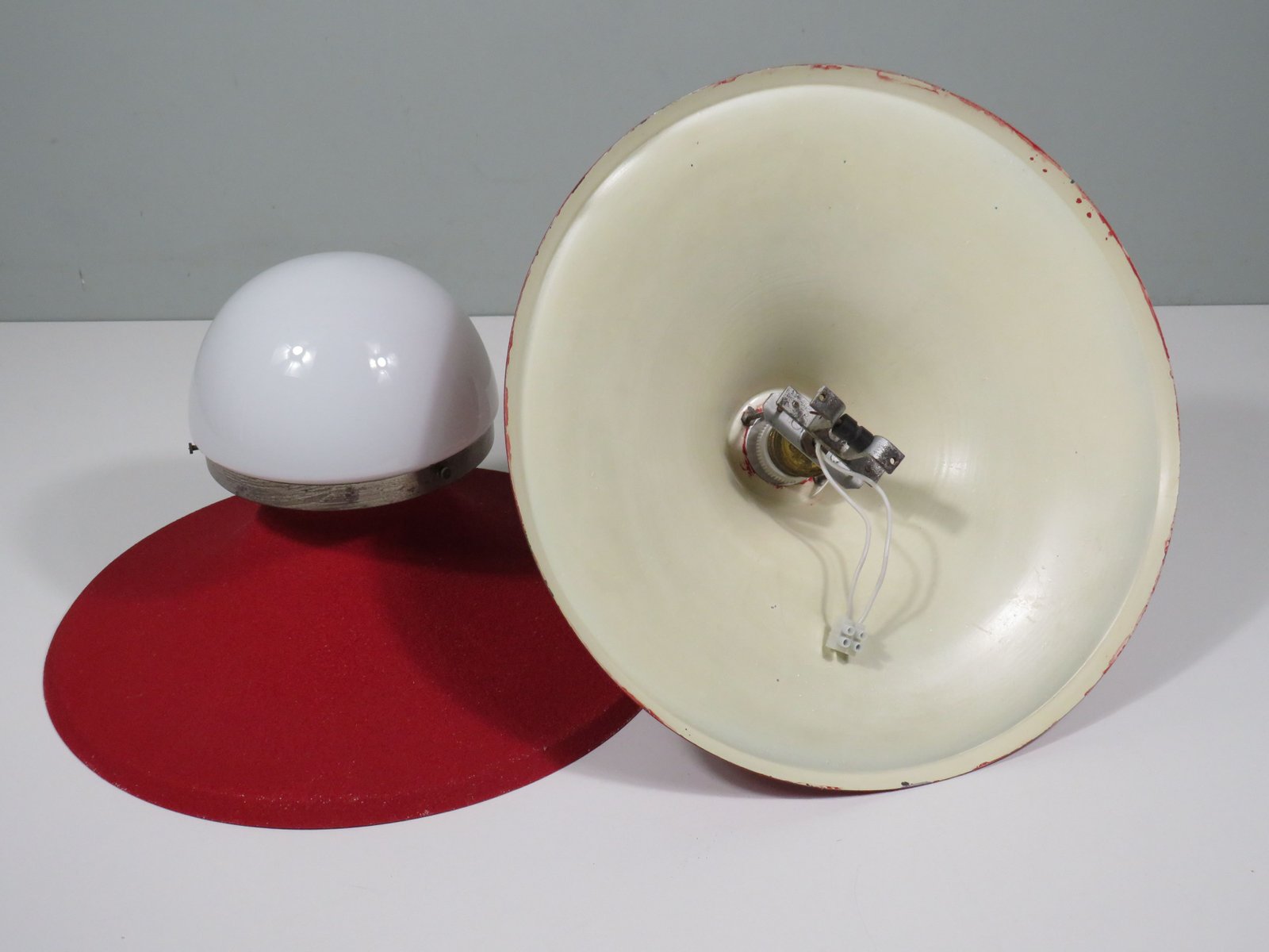 Wall or Ceiling Lamps with Flowing Lines and Subtle Texture, 1950s, Set ...