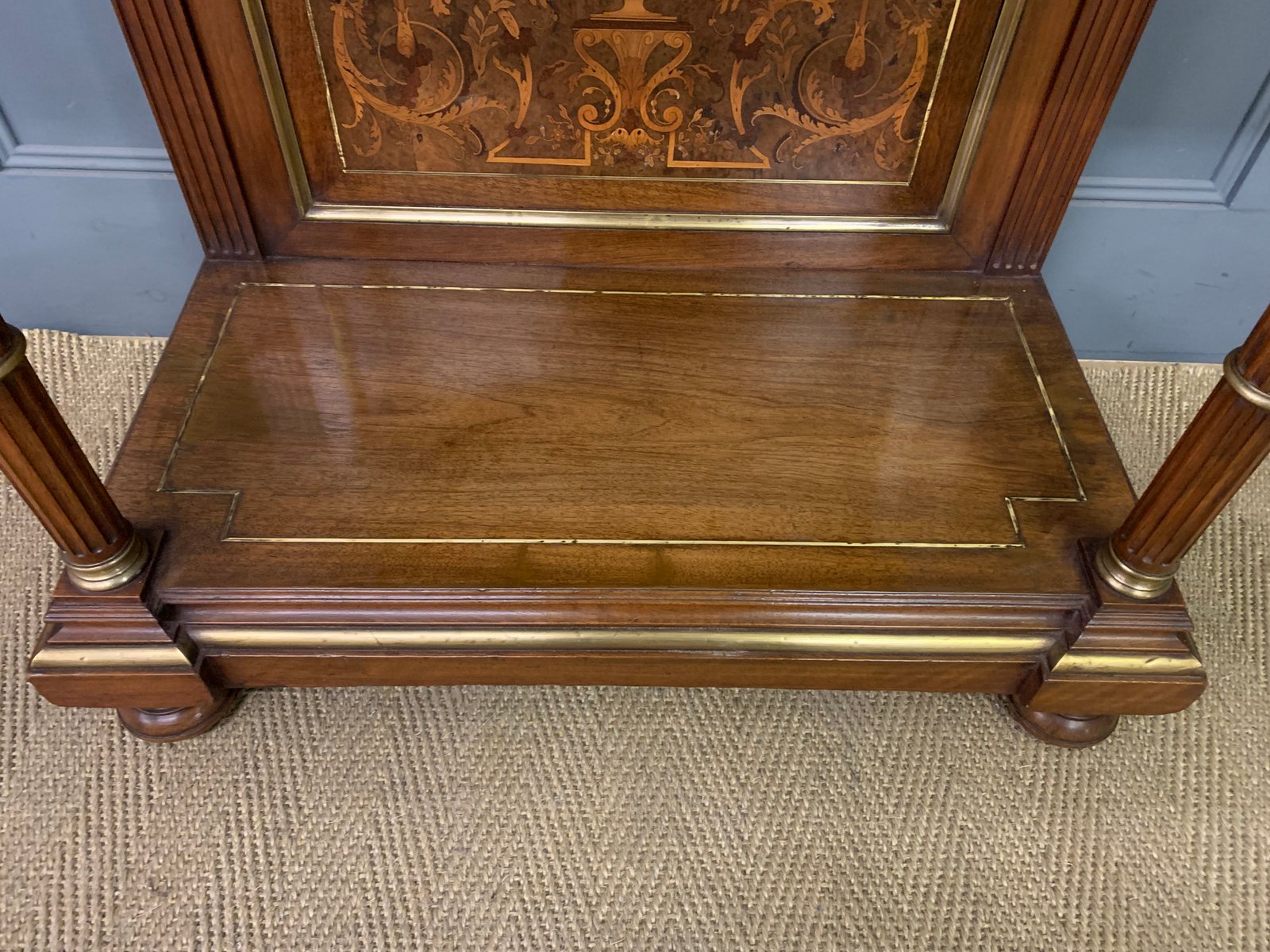 Antique Walnut Marquetry Pier Table, 1870 for sale at Pamono
