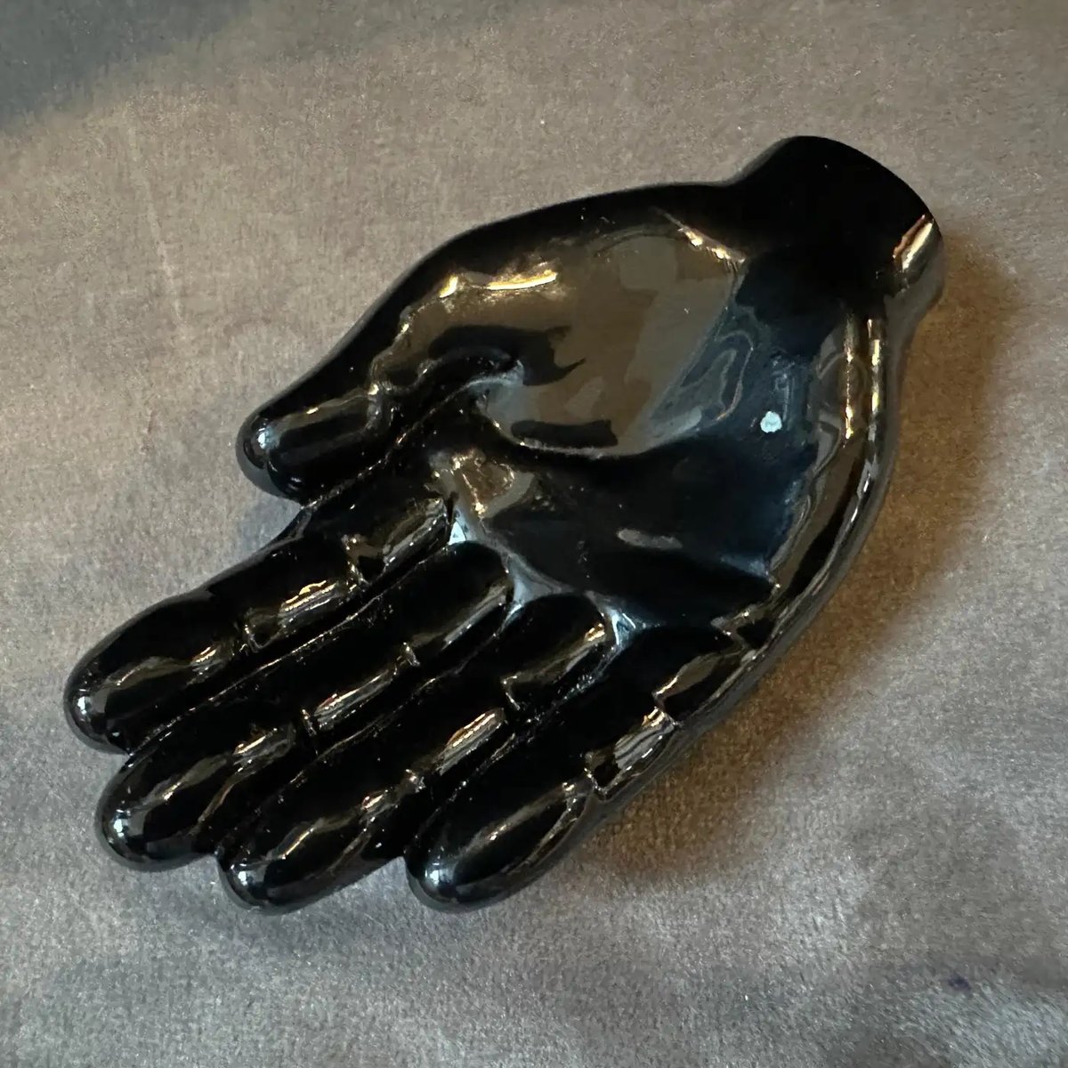 Modern Black Murano Glass Paperweight Depicting an Hand attributed to ...