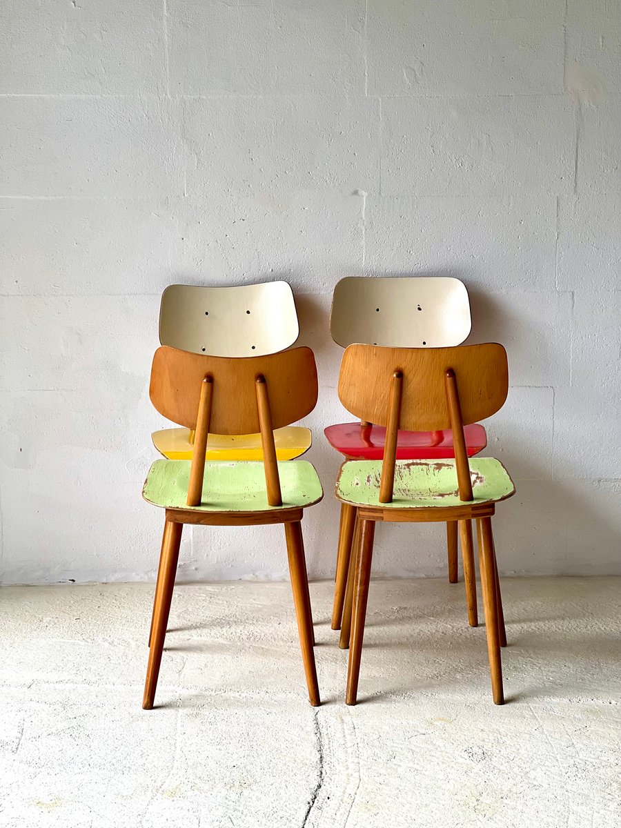 Vintage Kitchen Chairs by Ton, 1960s, Set of 4 for sale at Pamono