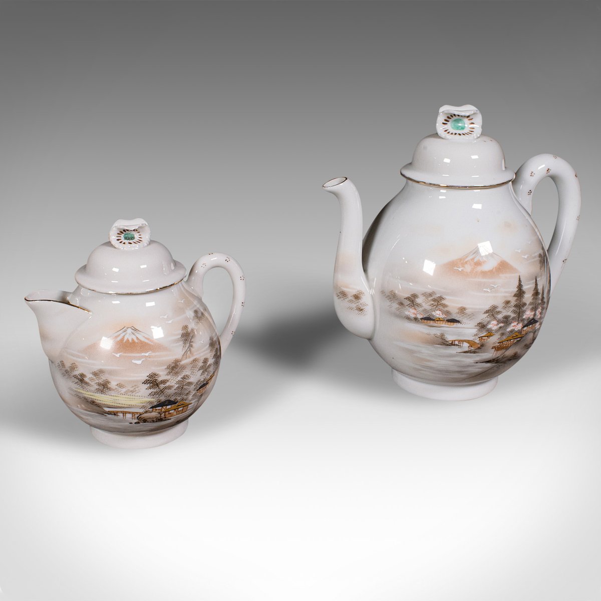 Japanese Porcelain Kutani Tea Service Teapot, Cup & Saucer, 1890s, Set ...