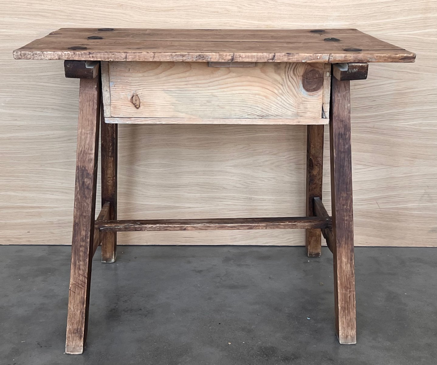Early 20th Century French Oak Worktable Table with One Drawer, 1920s ...