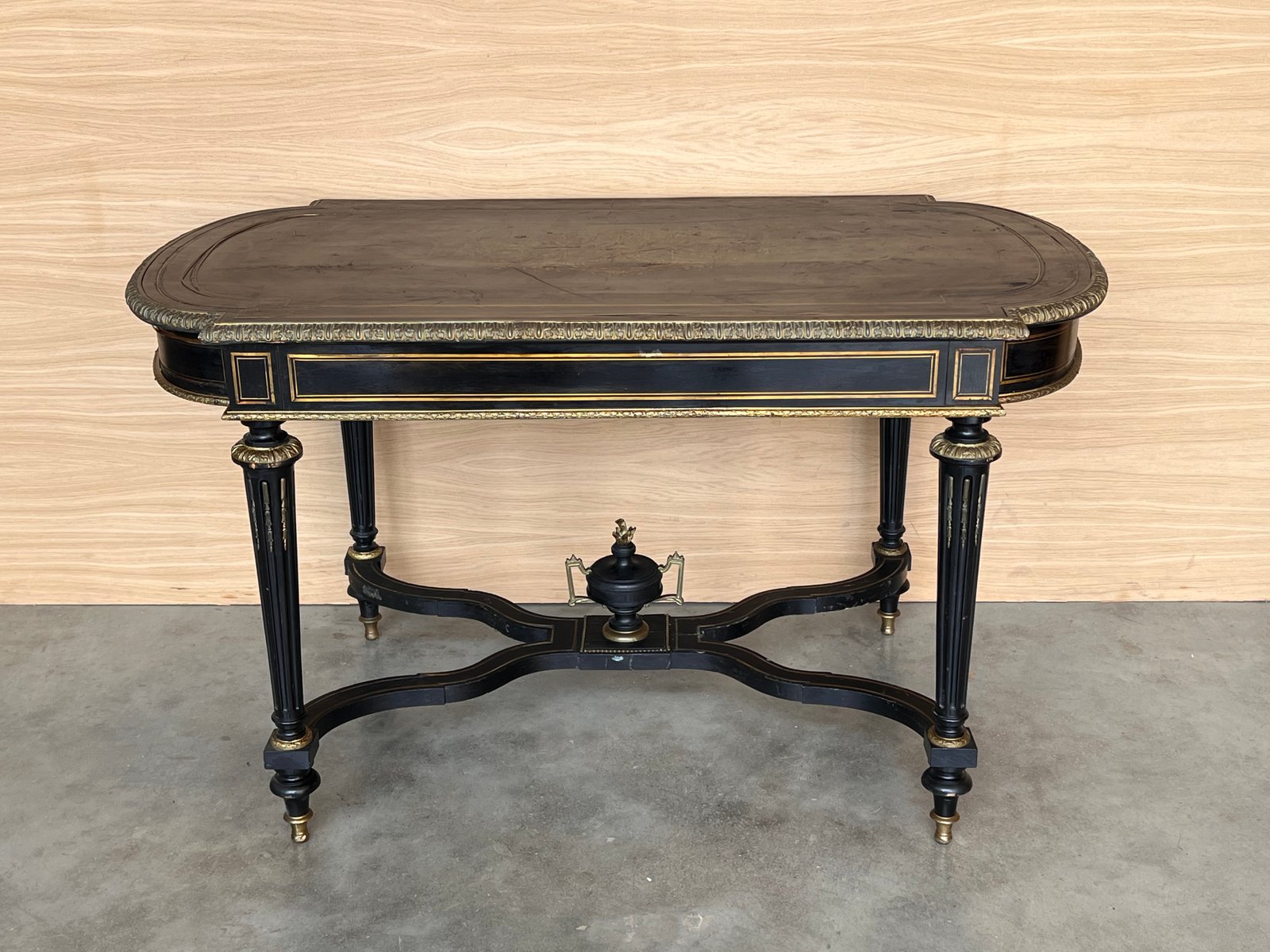 Napoleon III Ebonized Writing Desk Table, 1850s for sale at Pamono