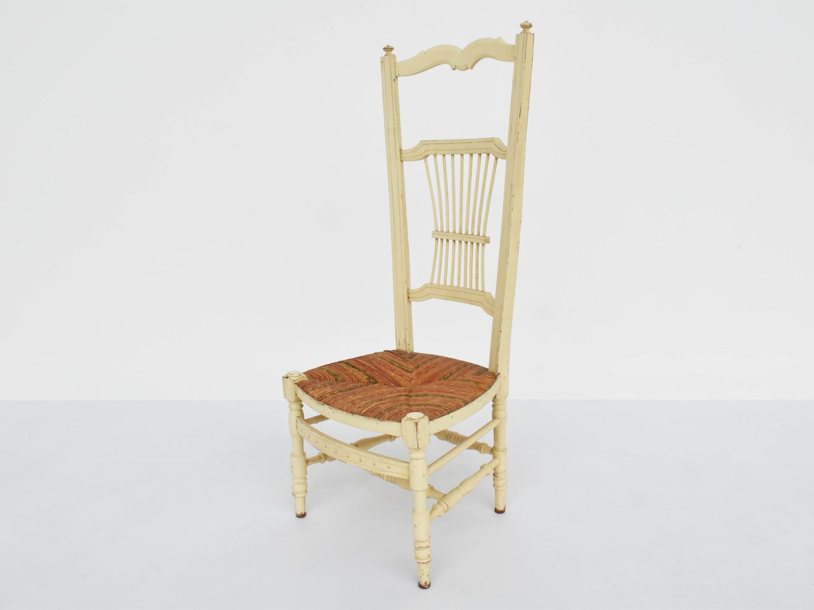 Louis XVI Provence Chair with High Back and Colored Straw, 1800s for ...