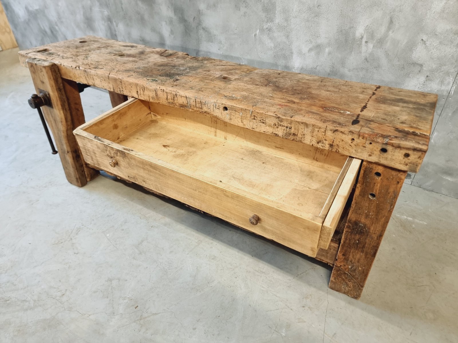 Antique Workbench Side Table Bathroom Furniture 50x205 Cm, 1920s for ...