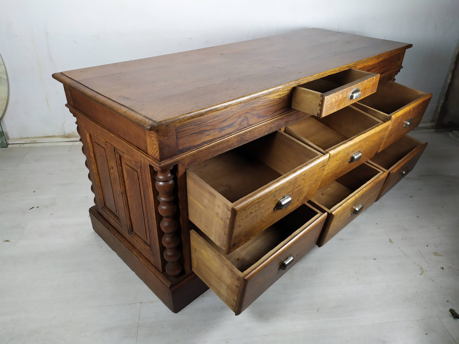 Trade Bench with Oak Drawers for sale at Pamono