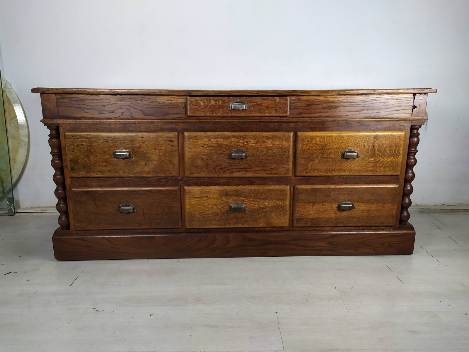 Trade Bench with Oak Drawers for sale at Pamono