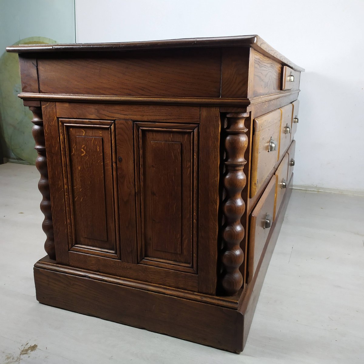Trade Bench with Oak Drawers for sale at Pamono