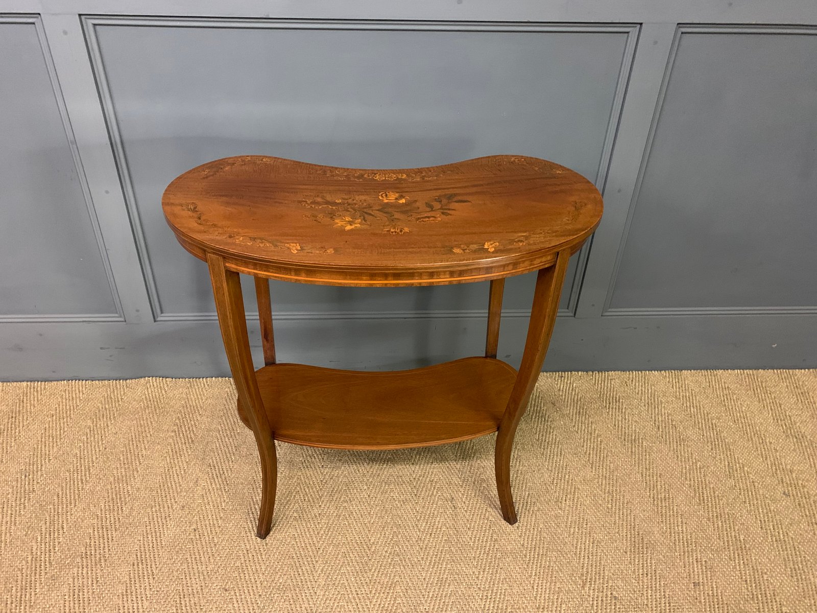Inlaid Mahogany Kidney Shaped Table, 1900 for sale at Pamono