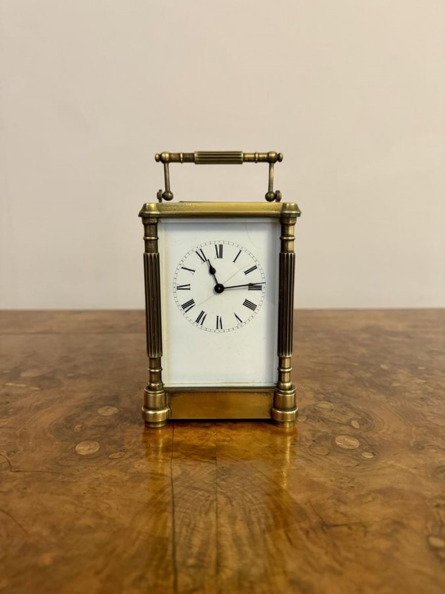Antique Victorian Brass Carriage Clock, 1860 for sale at Pamono