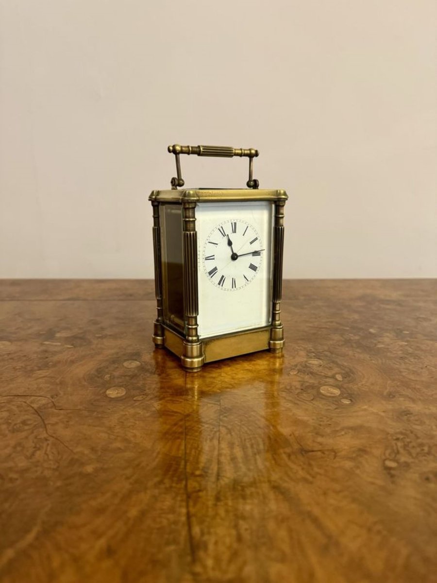 Antique Victorian Brass Carriage Clock, 1860 for sale at Pamono