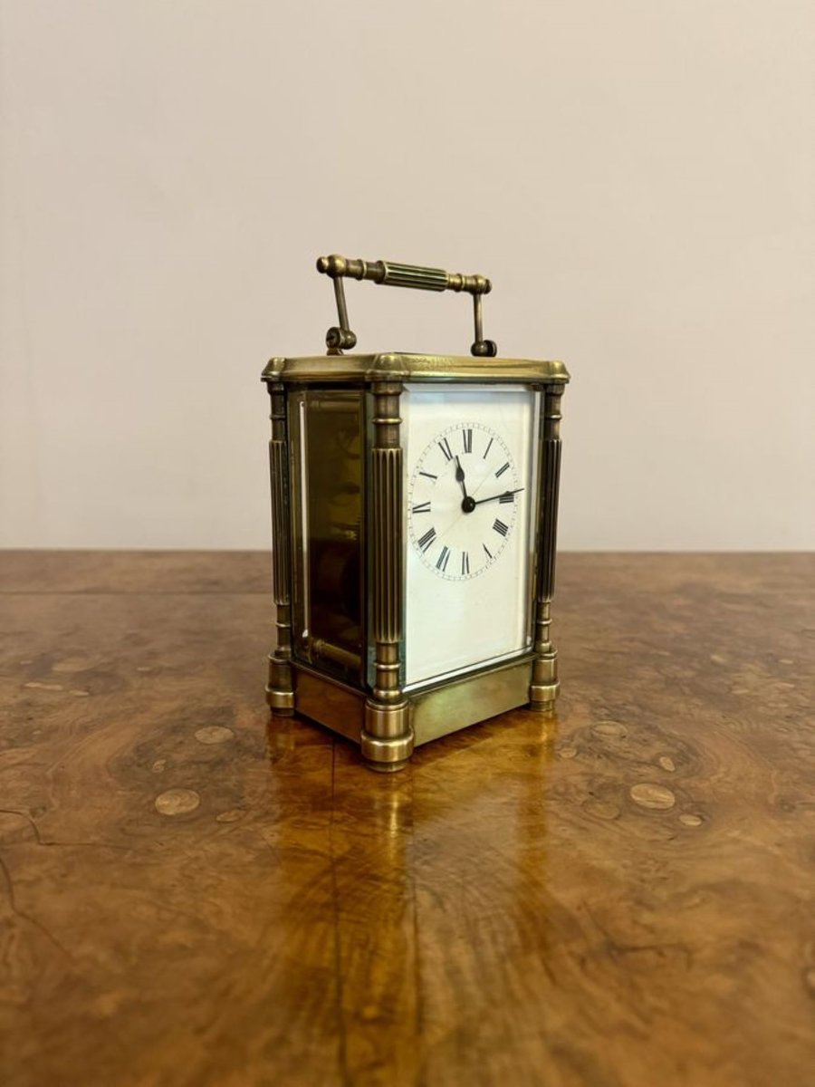 Antique Victorian Brass Carriage Clock, 1860 for sale at Pamono