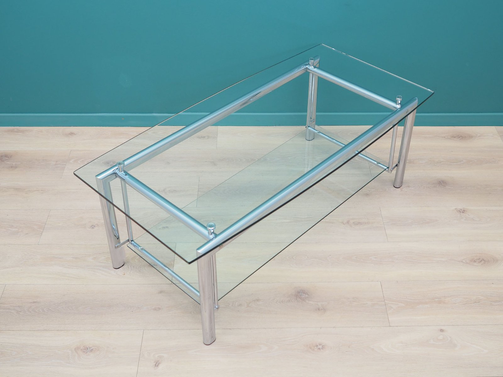 Danish Glass Coffee Table, 1970s for sale at Pamono