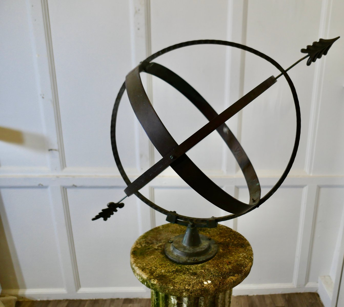 19th Century Copper Armillary Sphere on a Stone Pedestal, 1890s for ...