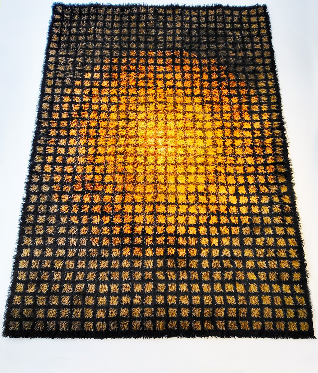 Large Vintage Danish Rya Rug by Verner Panton Finlandia, 1960s for sale ...