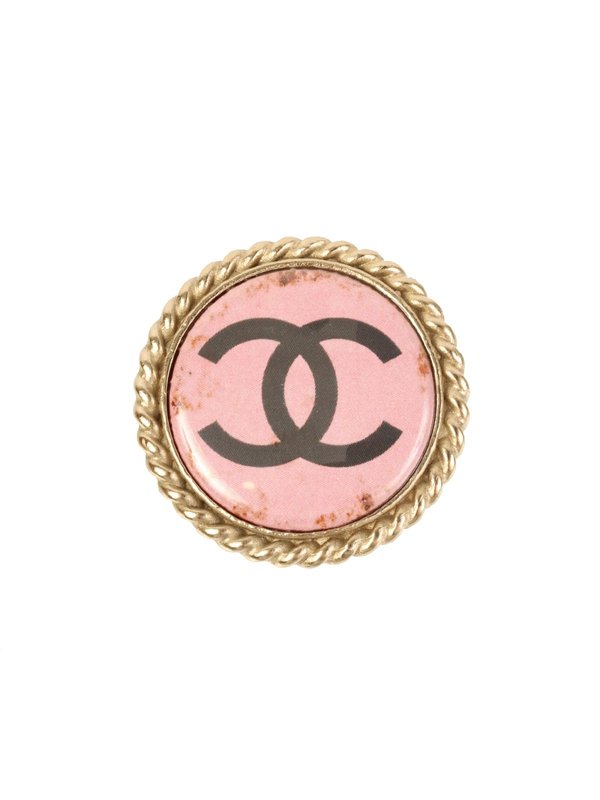 Round Cc Mark Brooch from Chanel for sale at Pamono