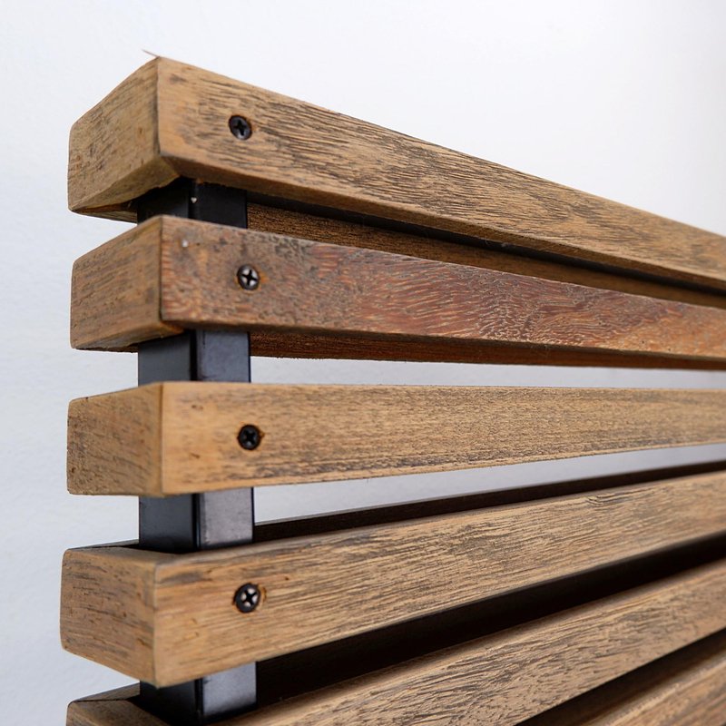 Slatted Wood Panel Room Divider or Slatted Coat Rack for sale at Pamono