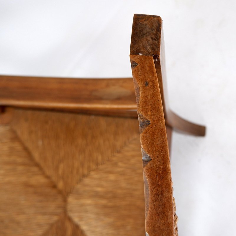 Mid-Century French Rush Armchair, 1950s for sale at Pamono