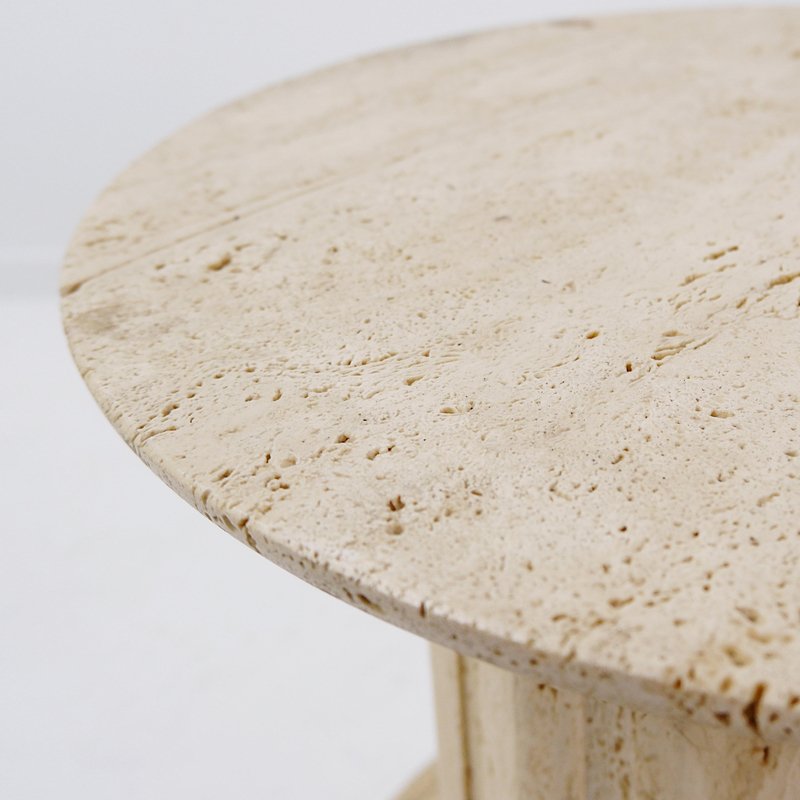 Italian Travertine Side Table, 1980s for sale at Pamono