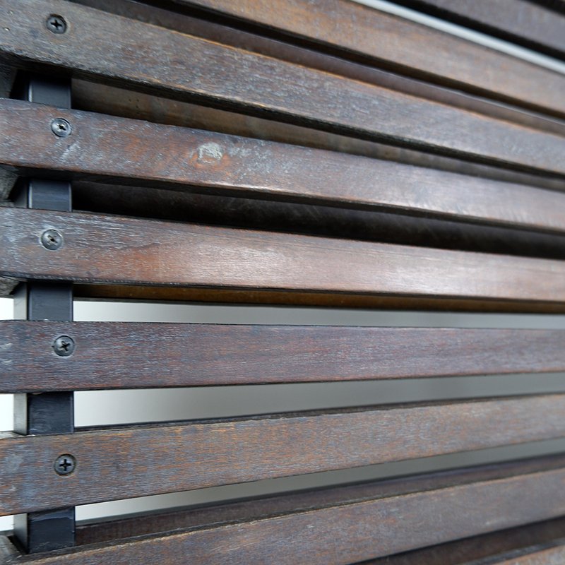 Slatted Wood Panel Room Divider with 10 Mobile Hooks for sale at Pamono