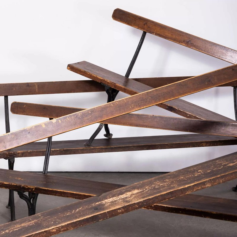 Vintage English Church Bench in Cast Metal, 1940s for sale at Pamono