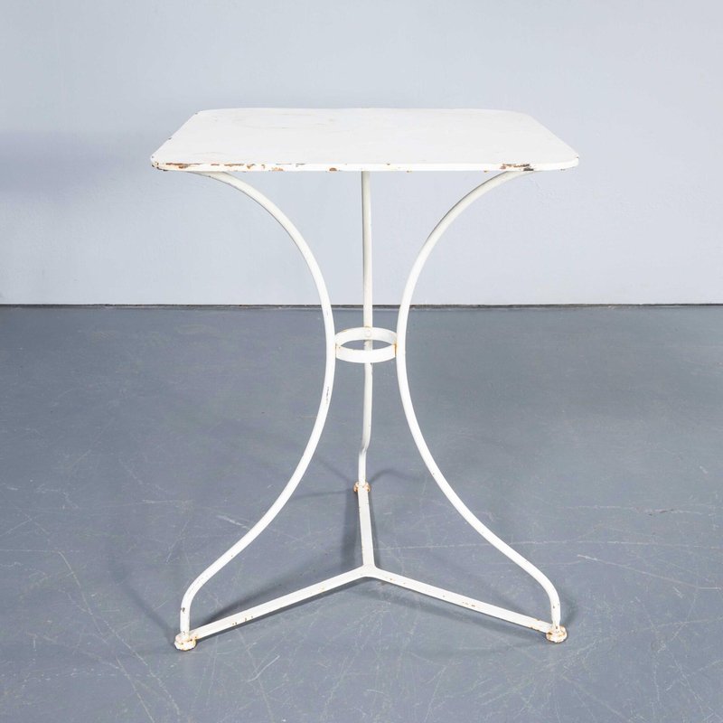 Vintage French Metal Square Table, 1950s for sale at Pamono