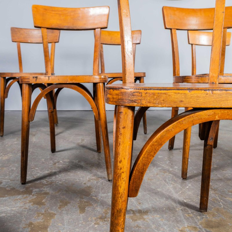 Honey Colour Bentwood Dining Chairs from Baumann, 1950s, Set of 9 for ...