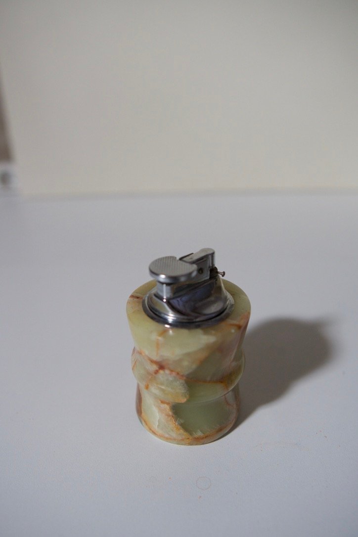 Italian Green Onyx Table Lighter, 1970s for sale at Pamono