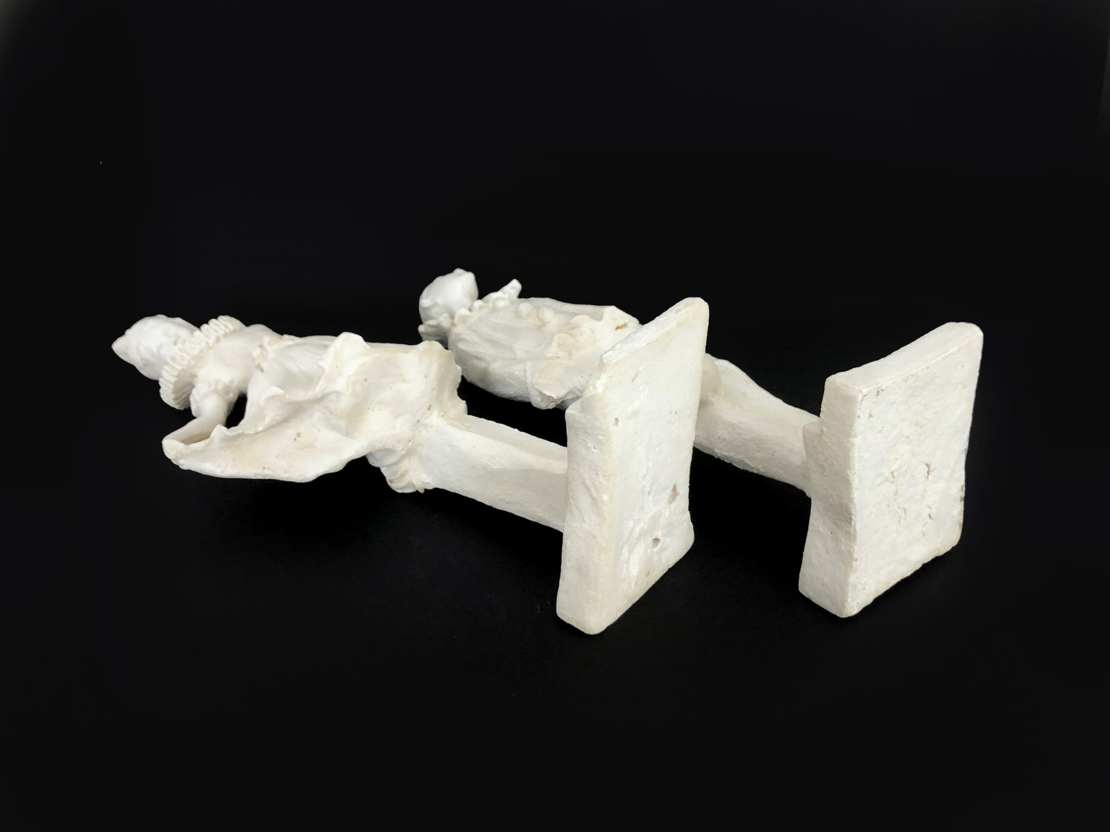 Art Deco Sculptures of Pierrot and Columbine in Salt Stone, 1960s for ...