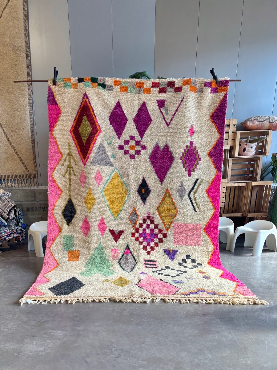 Moroccan Bold Pink Berber Rug for sale at Pamono