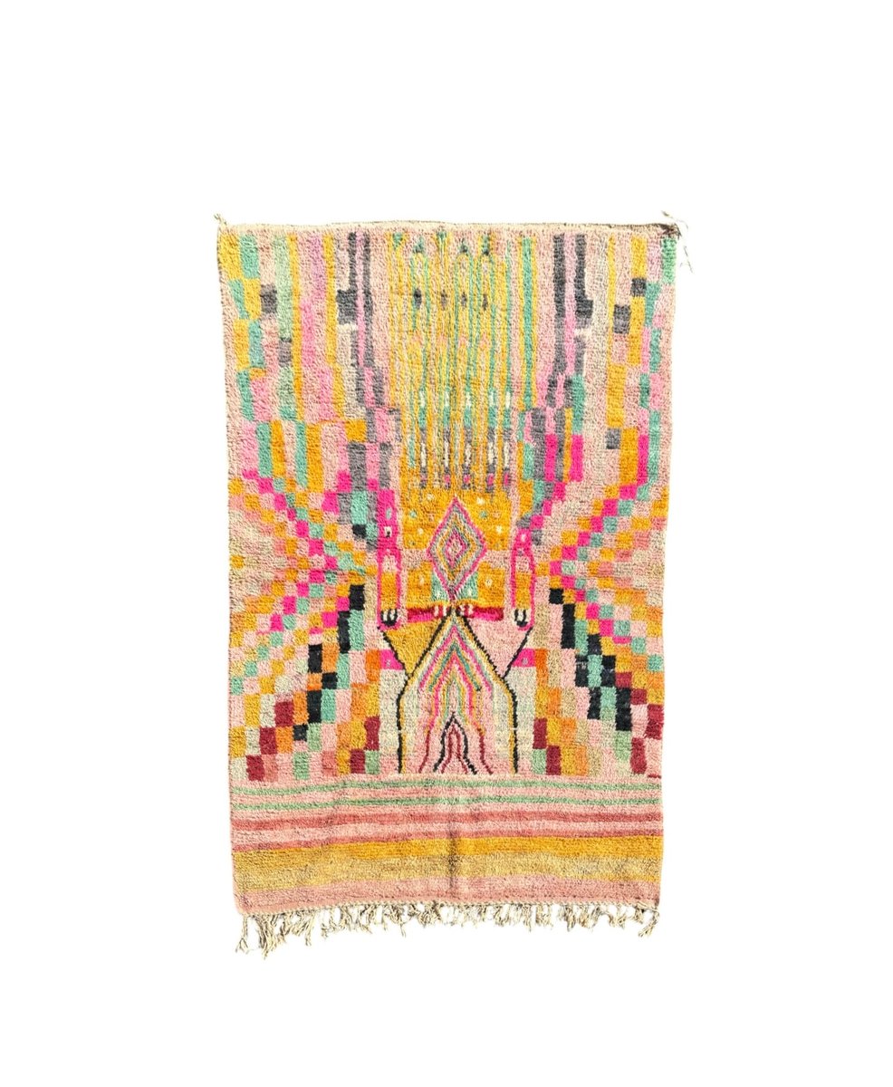 Vibrant Moroccan Berber Rug with Multi-Color Geometric and Tribal ...