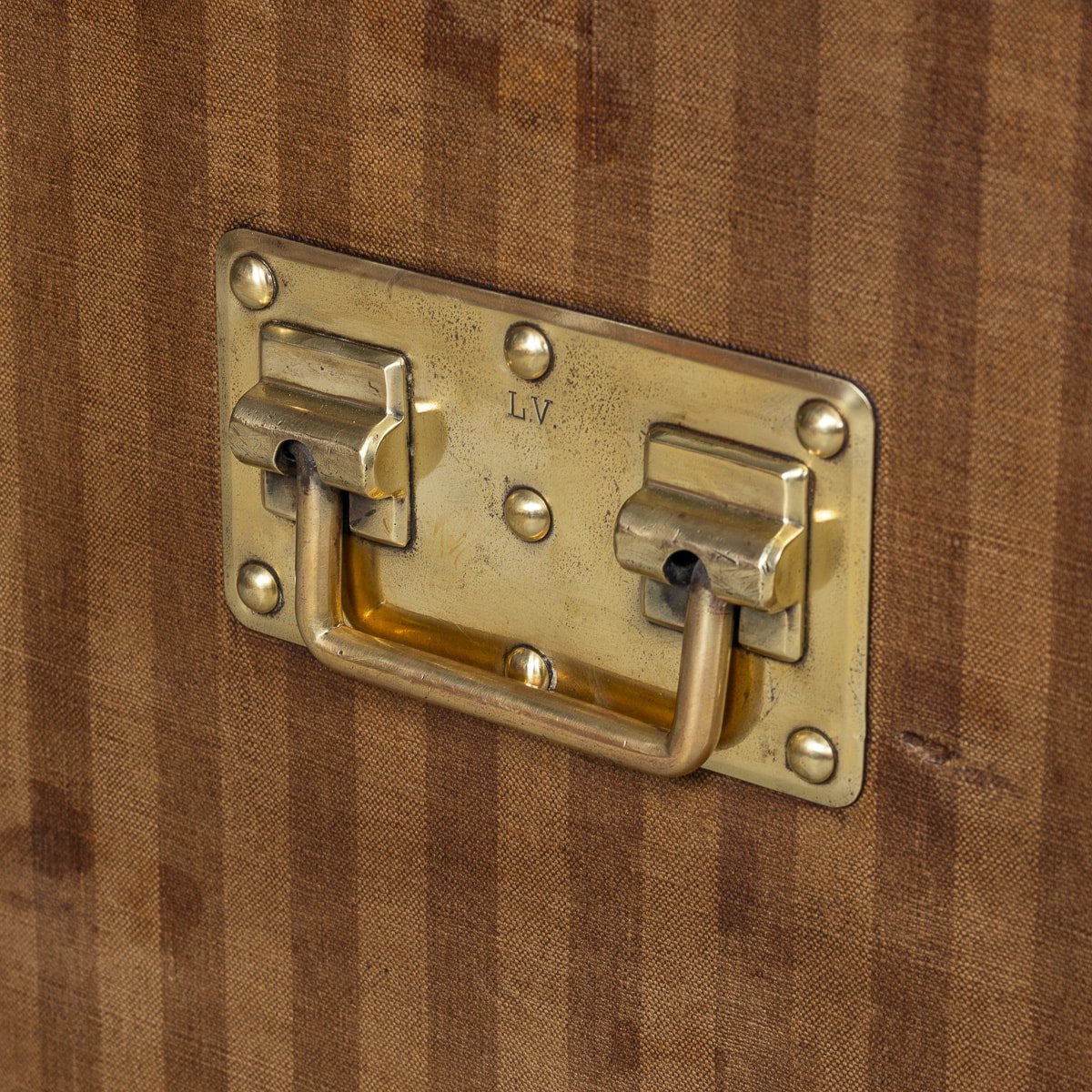 Antique French Courier Trunk in Striped Canvas from Louis Vuitton, 1885 ...