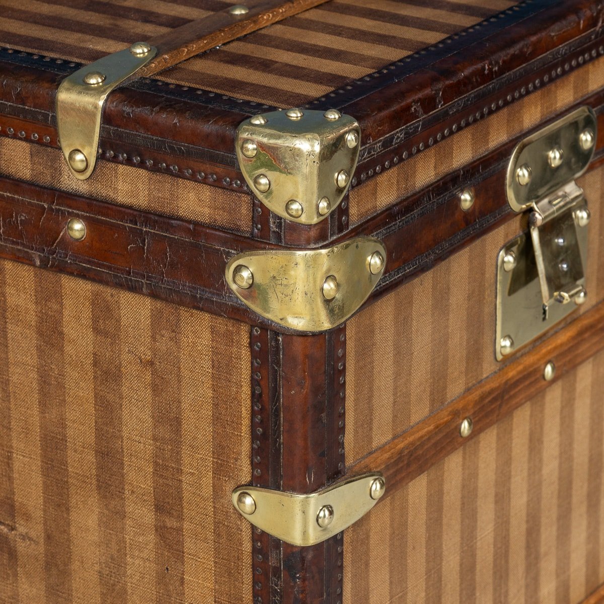 Antique French Courier Trunk in Striped Canvas from Louis Vuitton, 1885 ...