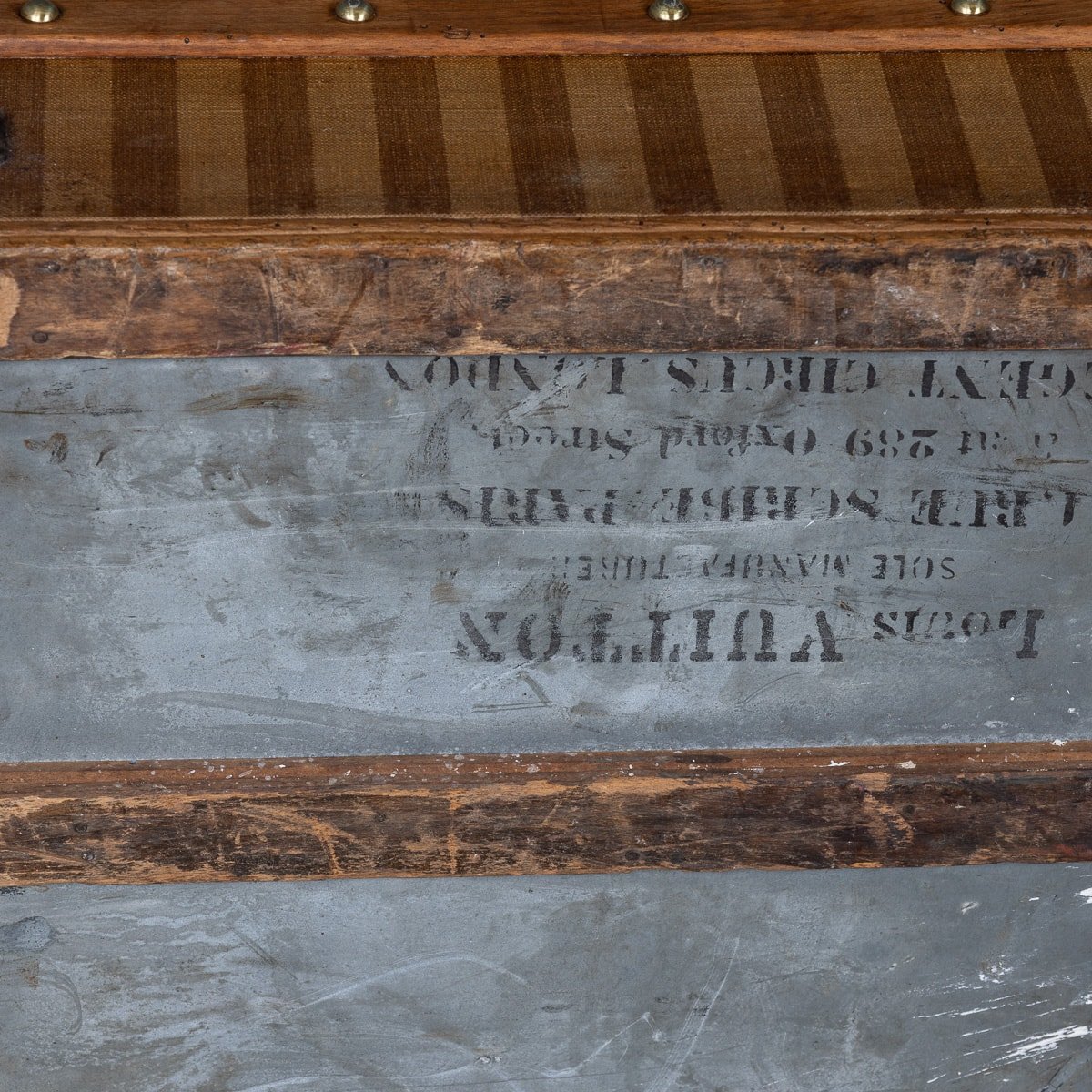 Antique French Courier Trunk in Striped Canvas from Louis Vuitton, 1885 ...