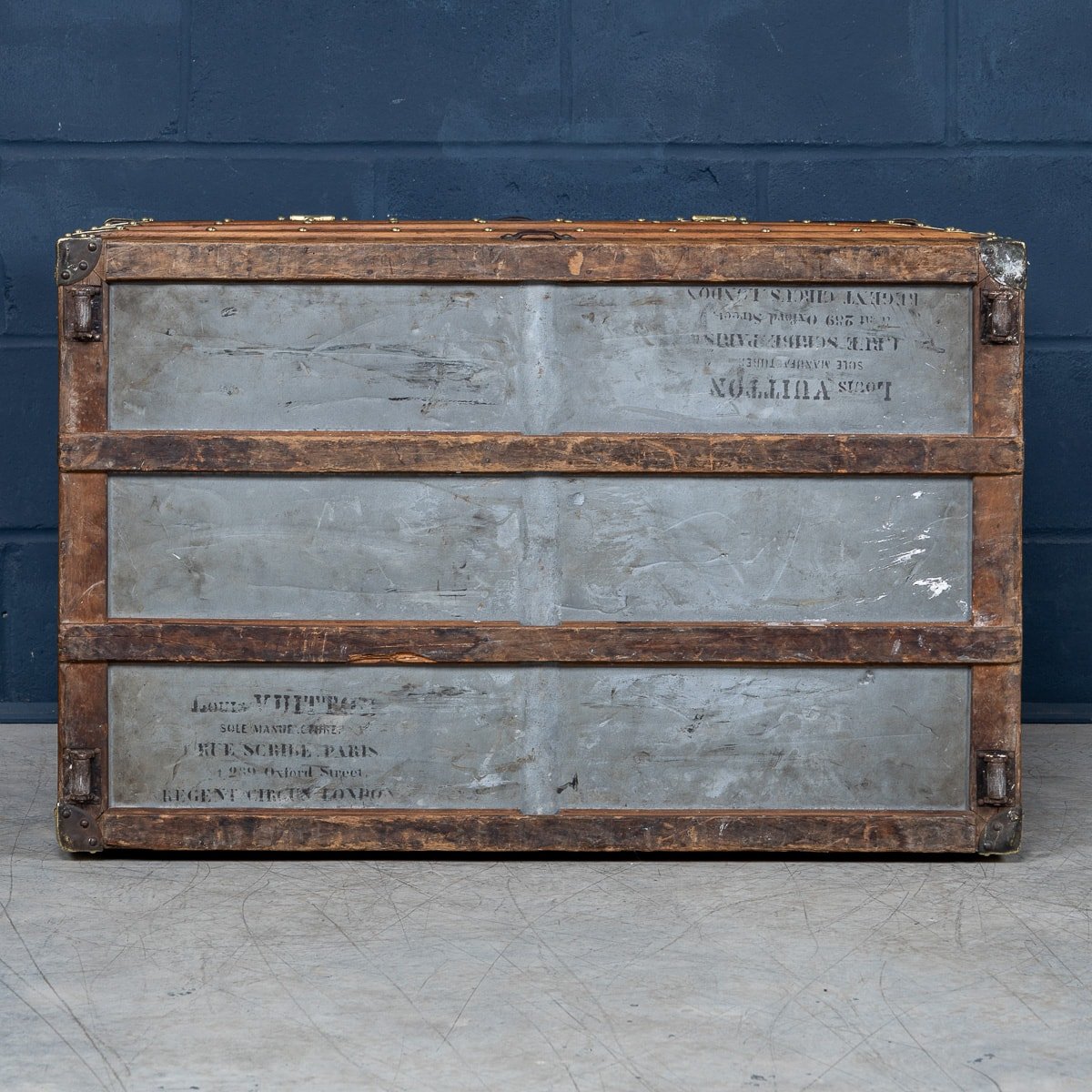 Antique French Courier Trunk in Striped Canvas from Louis Vuitton, 1885 ...