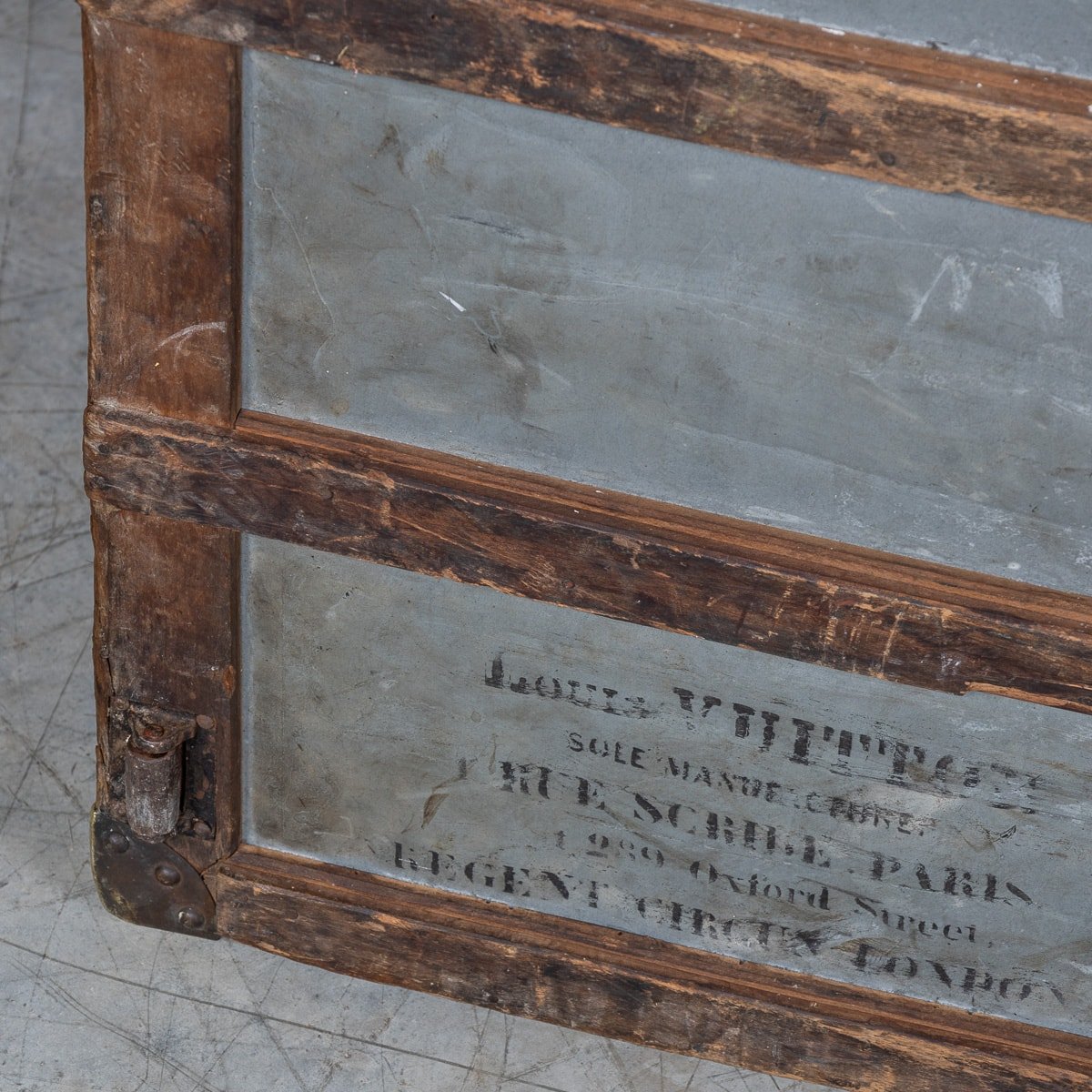 Antique French Courier Trunk in Striped Canvas from Louis Vuitton, 1885 ...