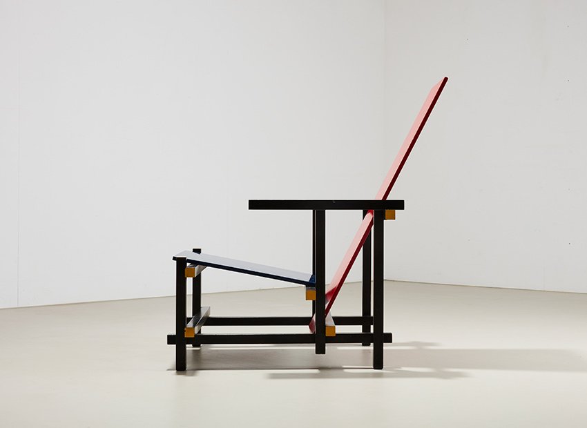 Chaise Rouge et Bleue par Gerrit Rietveld pour Cassina 1918/1970s en ...