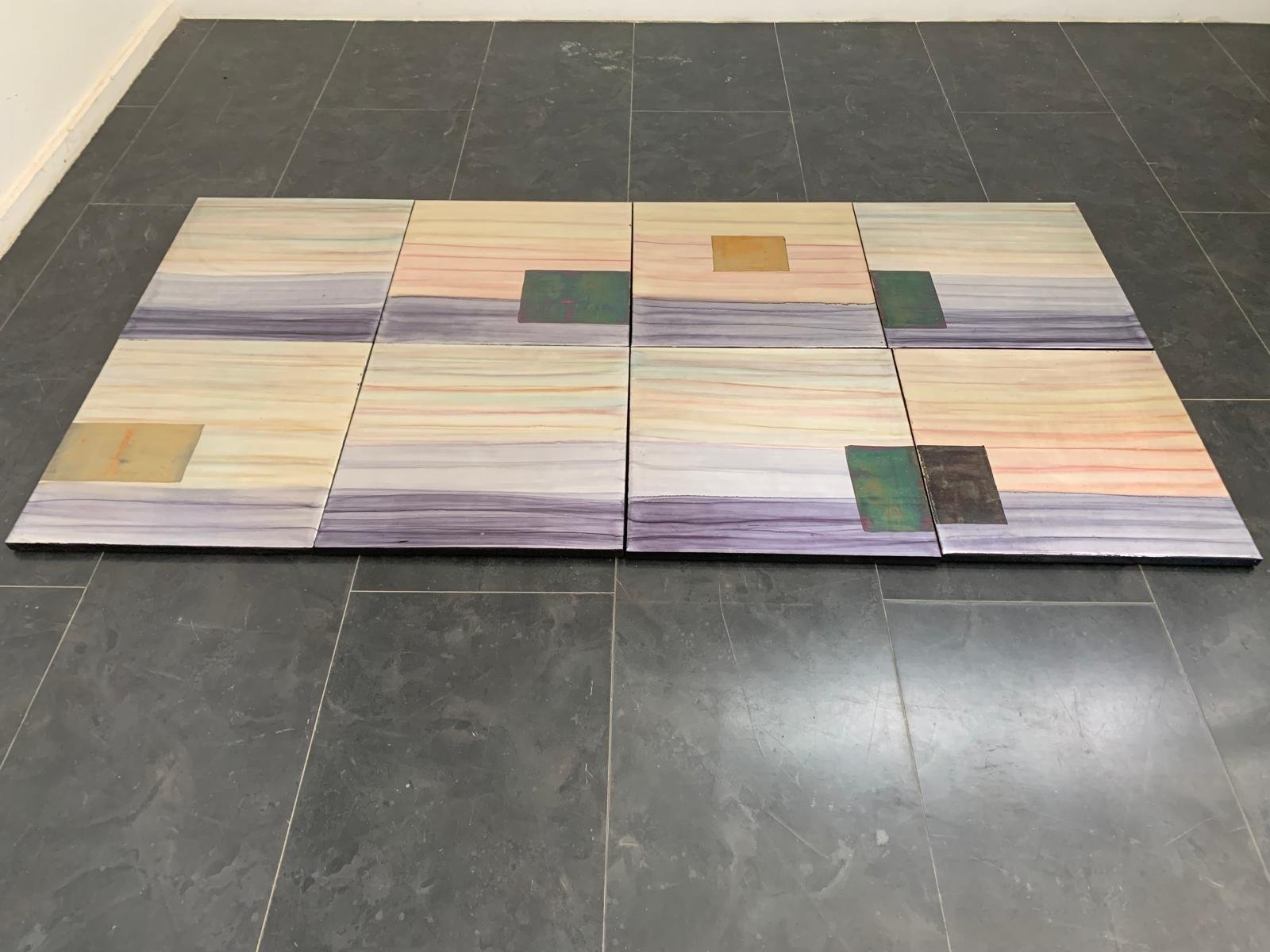 Iridescent Polychrome Abstract Panels in Metal, 1980s, Set of 8 for ...