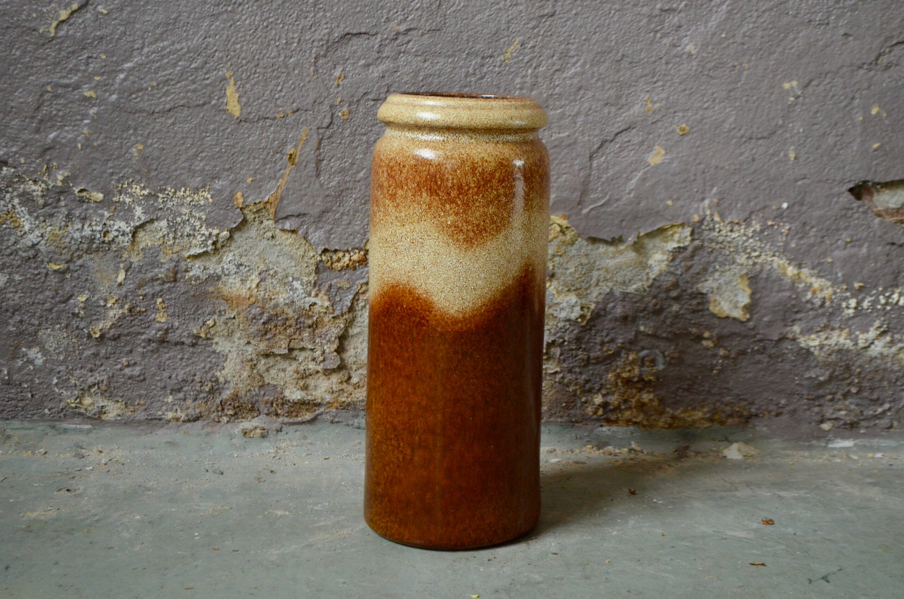 Large Brutalist Floor Scroll Vase from Scheurich, 1960s for sale at Pamono