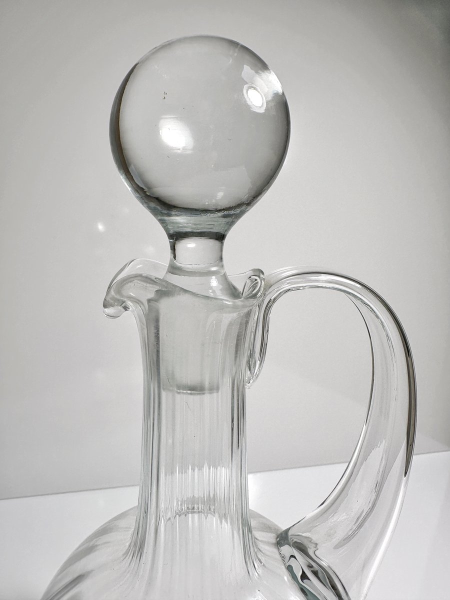 Hand-Blown Ball Glass Carafe, Italy, 1950s for sale at Pamono