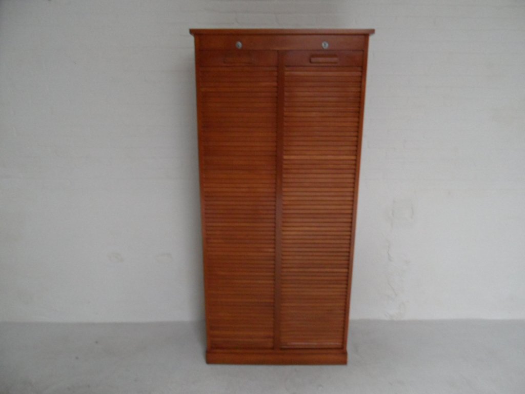 Vintage Filling Cabinet with Roller Shutter, 1950s for sale at Pamono