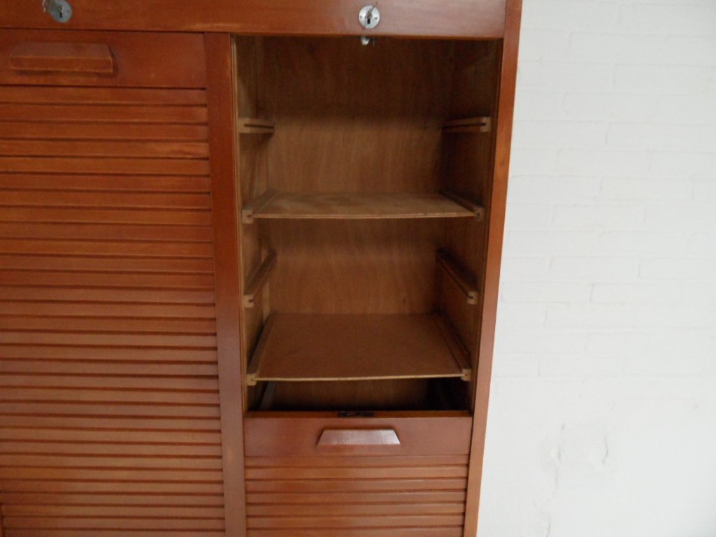 Vintage Filling Cabinet with Roller Shutter, 1950s for sale at Pamono