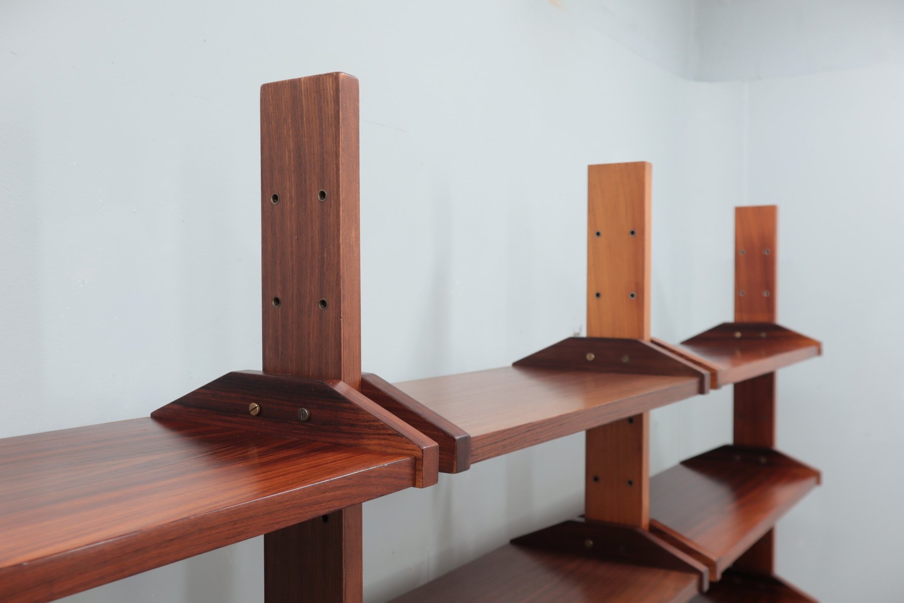 Mid-Century Teak Bookcase with Folding Desk, 1950s for sale at Pamono